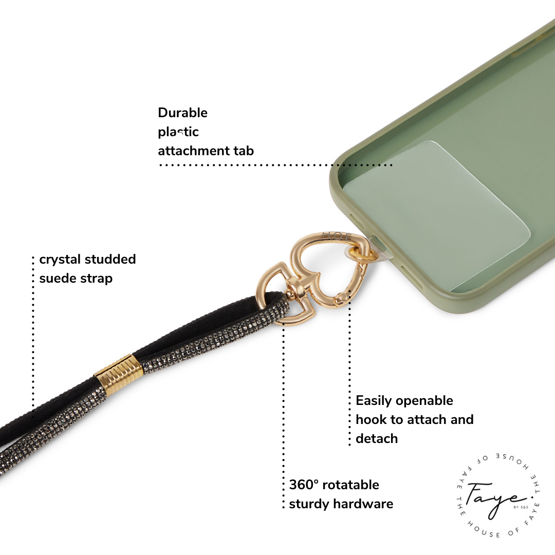 Black Gunmetal diamond sling | HOUSE OF FAYE